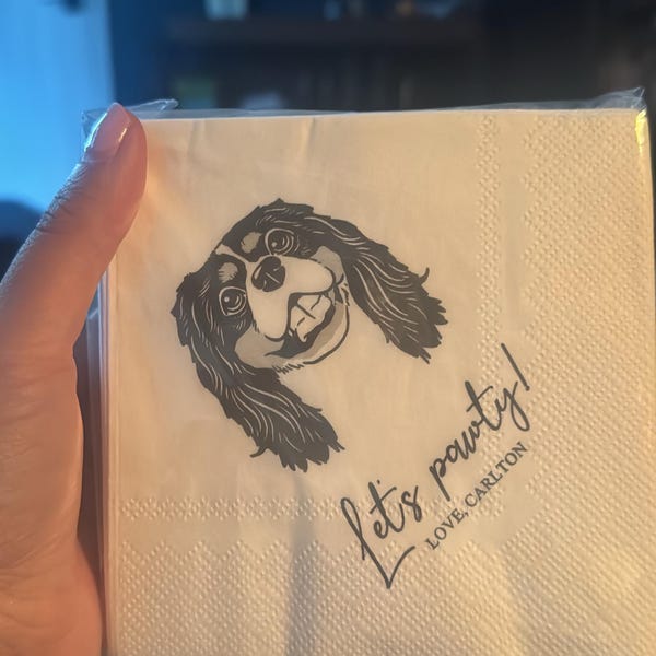 Custom Pet Cocktail Napkins, Custom Pet Portrait Wedding Napkins, Dog ...