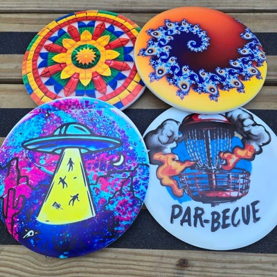 Alien Abduction Disc Golf Disc, Custom Gift, UFO Space Art, Print of ...