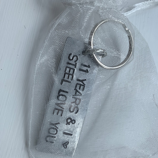 11 Years and I STEEL Love You Key Ring 11th Wedding Anniversary Gifts ...