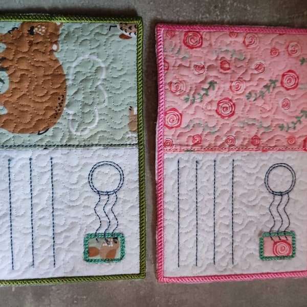ITH Postcard Design. Machine Embroidery Mug Rug Pattern, Set of 2 Blank ...