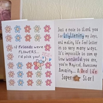 Thank You Friend, Supportive Friend, Positivity Card, Soulmate Card ...