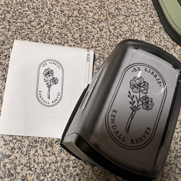 Vintage Floral Library Stamp or Book Stamp, From the Library of ...