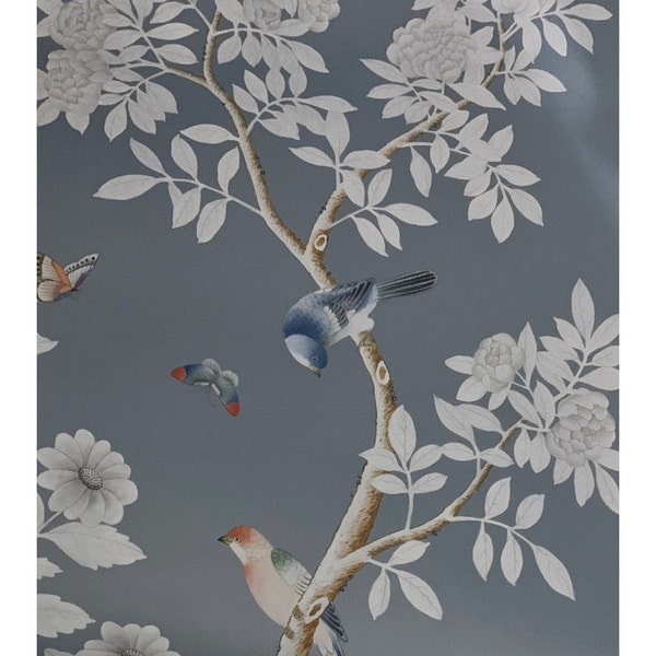 Chinoiserie Handpainte Chinoiserie Wallpapercustom Wallpaper Reserved ...