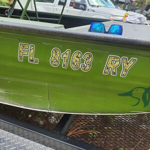 Light Blue Metallic Boat Registration Numbers and Letters Decals Vinyl ...