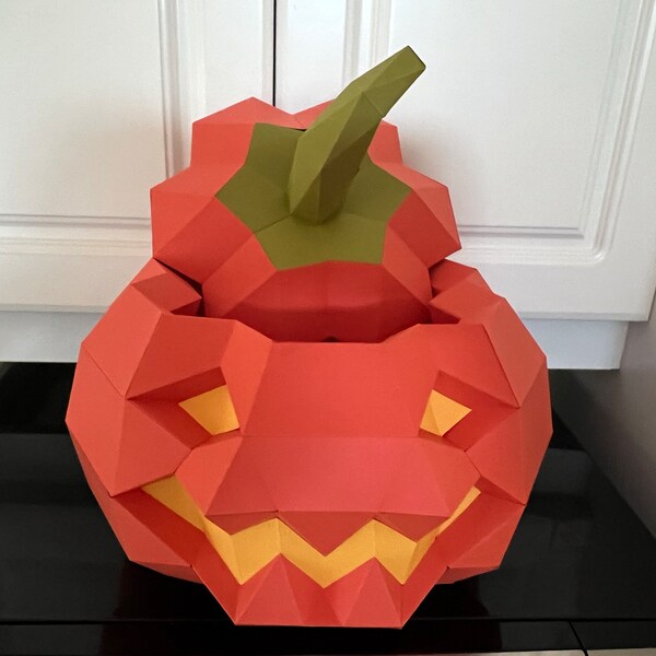 Pumpkin Papercraft 3d PDF, SVG Studio Template for Creating Open ...
