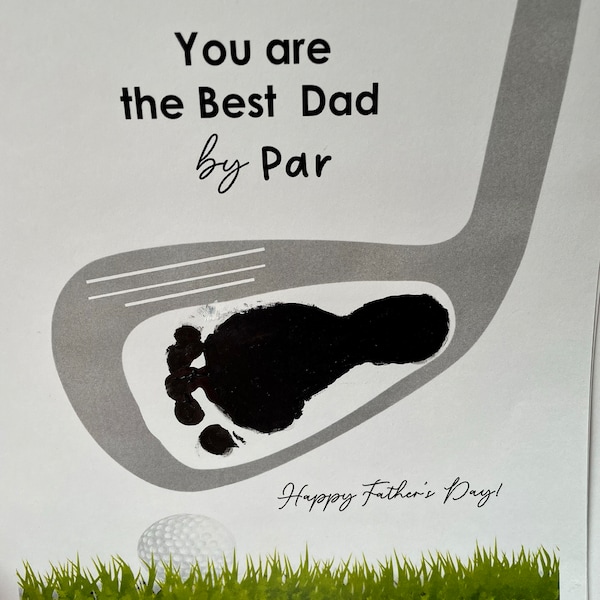 Best Dad/grandpa by Par, Golf Club Footprint Art, Father's Day Gift for ...