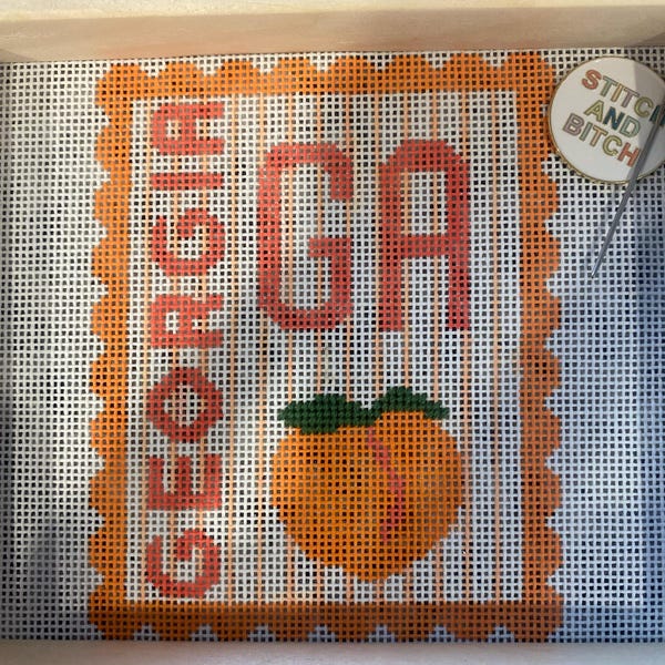 Georgia Peach Stamp Needlepoint Chart PDF - Etsy
