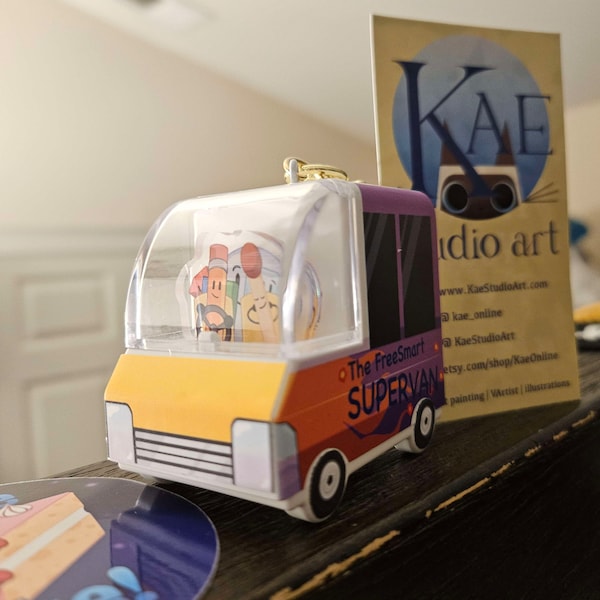 The Freesmart Super Van 3D Keychain - BFDI 2.2" - Pencil, Ruby, Match ...