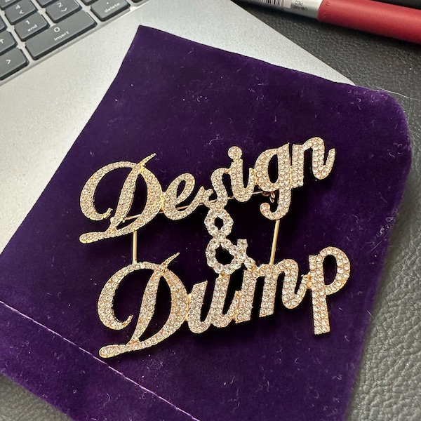 Handmade Bling-bling Stones Name Pins,personalised Script Letters Lapel ...