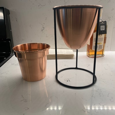 Solid Copper Plant Pot With Stand - Etsy