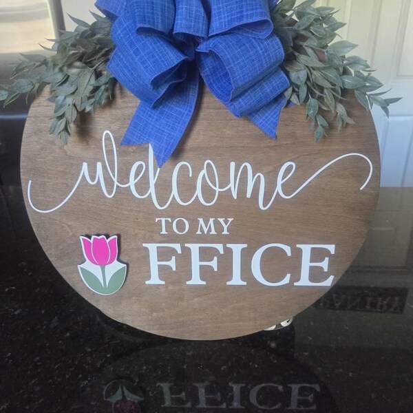 Interchangeable Office Welcome Sign | Interchangeable Wooden Sign ...