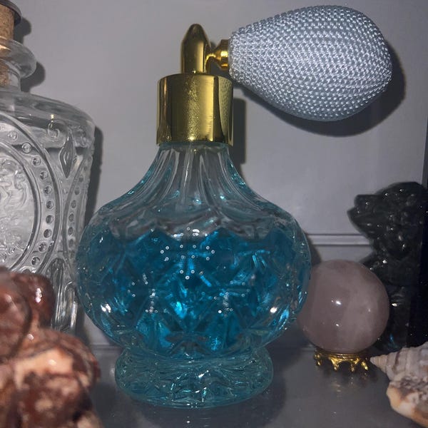 Sky Blue Perfume Atomizer W/ Golden Trim * Never Been Used; Totally ...