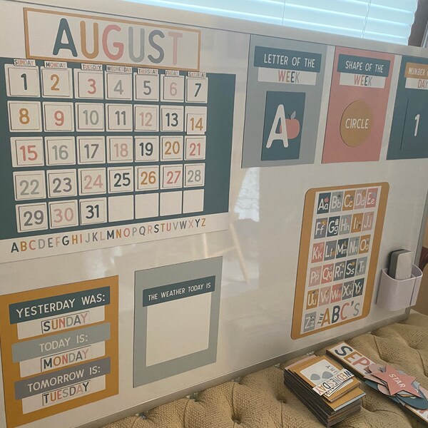 HOMESCHOOL Wall Calendar || Months, Days, Letters, Numbers, Weather ...