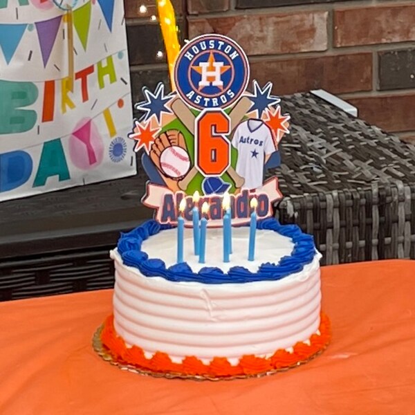 Baseball Cake Topper Astros - Etsy