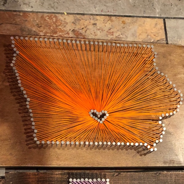 Iowa State String Art, Iowa Decor, State String Art, Iowa Nail Art ...