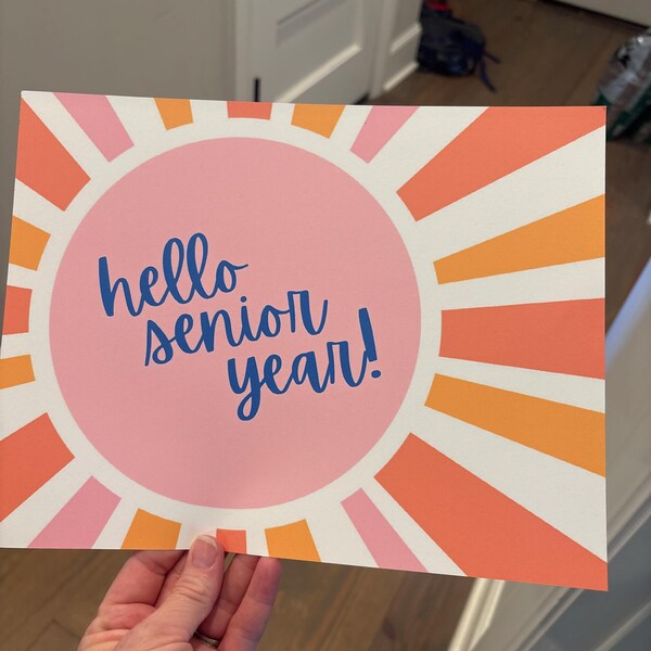 Hello Senior Year Class of 2026, Printable First Day of School Sign ...