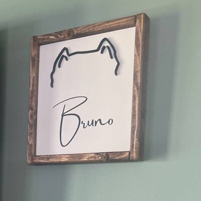 Custom Dog Ear Outline Sign Unique Pet Lover Gift Pet Ear Silhouette ...