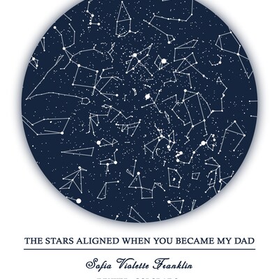 Digital Download Custom Star Map by Date Printable Constellation, Chart ...