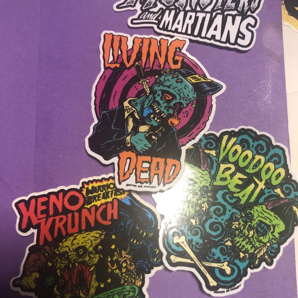 Living Dead Zombie Vinyl Sticker, Horror Punk Decal, Psychobilly ...