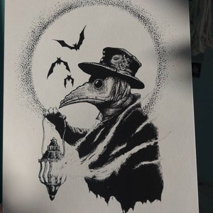 Victorian Bat Lady Art Print A4 - Etsy