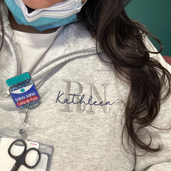 Custom Embroidered Registered Nurse Quarter Zip With Credential Acronym ...
