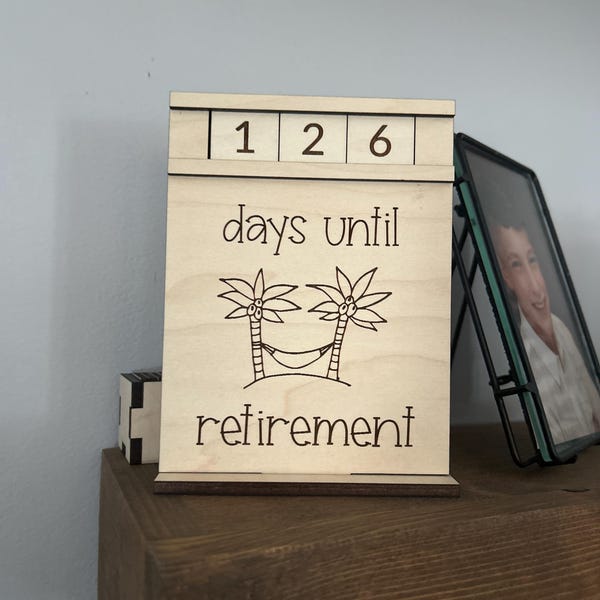Days Until Retirement Wood Countdown From Made by R and R - Etsy