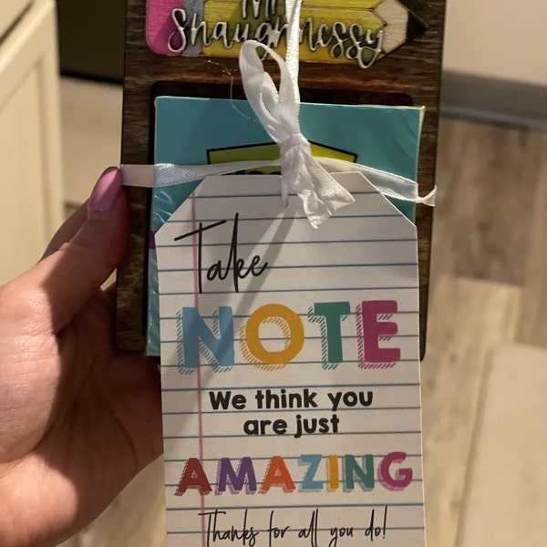 Teacher Appreciation Gift Tag Template, Printable Notepad Thank You ...