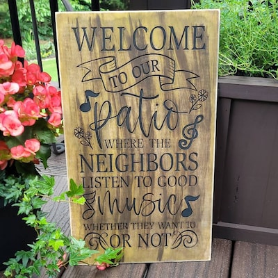 Welcome to Our Patio Svg, Patio Svg, Funny Patio Sign, Funny Neighbors ...