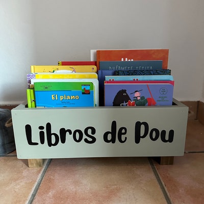 Personalized Children's Library Box, Baby Book Box, Book Storage ...