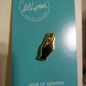 Ace of Spades Black and Gold Enamel Pin Asexuality playing | Etsy