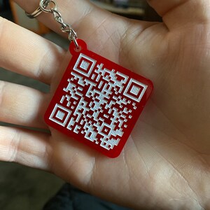 Custom Engraved QR Code Keychain, Website Business Card, Spotify Apple ...