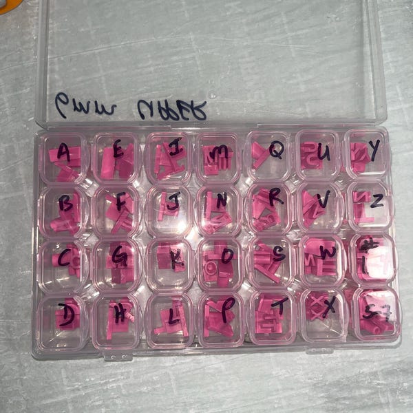 26 Uppercase Alphabet, 26 Lowercase Alphabet, Numbers, Symbols Stamp ...
