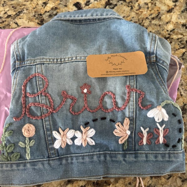Hand Embroidered Denim Jackets. Personalized Denim Jackets, Girl Jacket ...