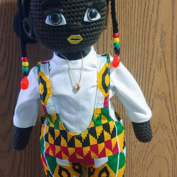TBC Crochet Doll Pattern - 18 Inch Crochet Doll Pattern - Black Doll ...