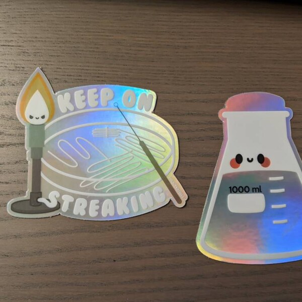 Holographic Beaker Sticker, Cute Chemistry Flask, Biology, Lab Tech ...