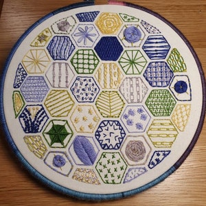 Hexagon Sampler Pre Printed Fabric Panel PLUS PDF Pattern | Etsy