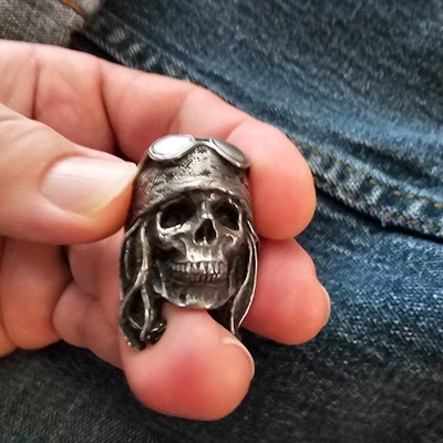 One Percenter Ring, Handmade Silver Ring, Biker Ring, Rat Fink, Bikers ...