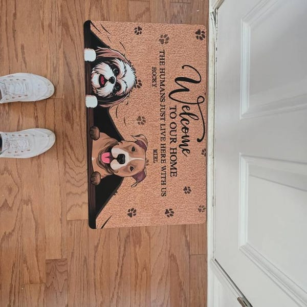 Personalized Pet Doormat, Custom Dog Cat Doormat, Pet Welcome Mat ...