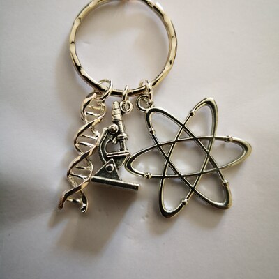 Science Keyring, Science Keychain, DNA Keyring, Scientist Gift, Biology ...