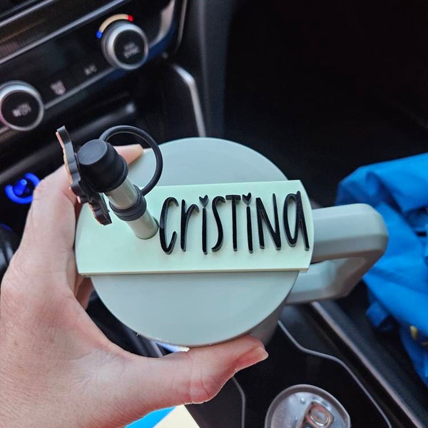 3D Name Tumbler Topper Simple Modern Lid Topper Acrylic Name Insert ...