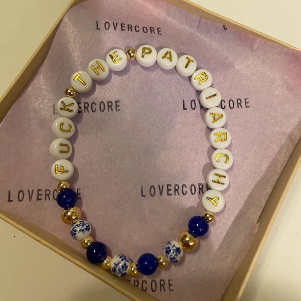 F*ck the Patriarchy | Vote Blue | Beaded Friendship Bracelet | Feminist ...