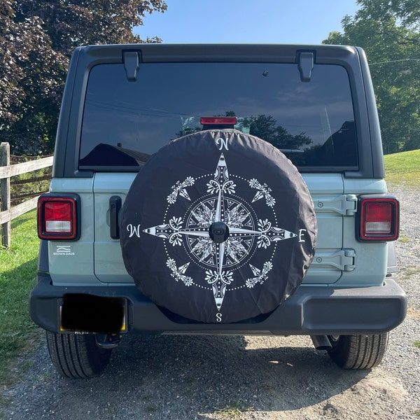 Spare Tire Cover With Boho Compass Design, Compass Spare Tire Cover ...