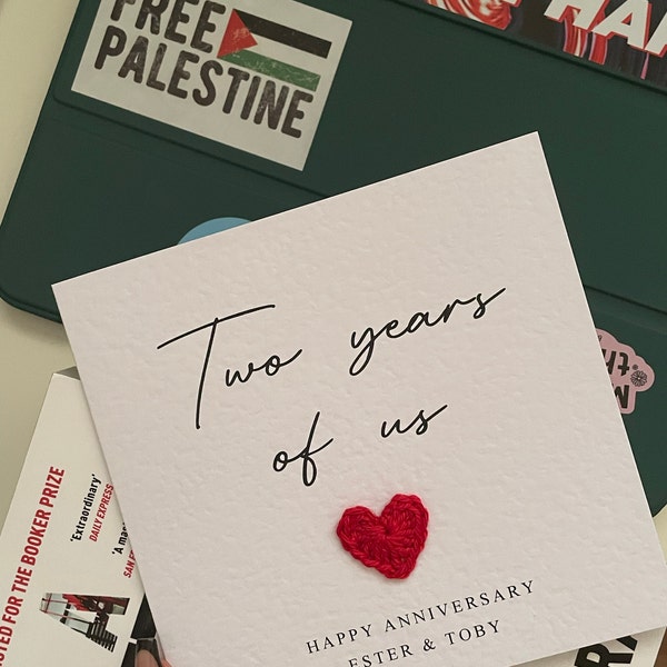 Two Years of Us Card, Anniversary Card, Personalised Second Anniversary ...