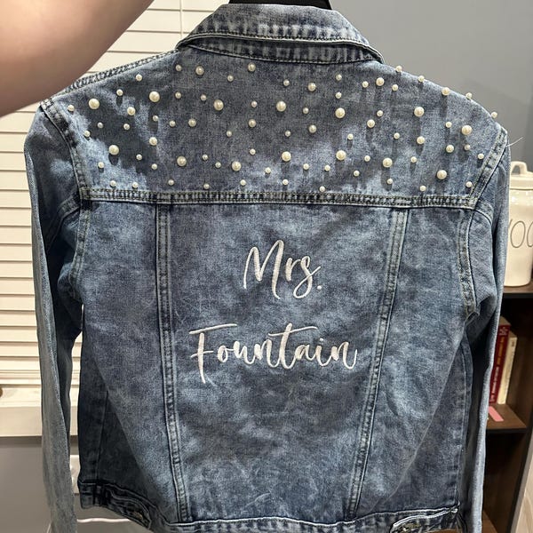 Embroidered Bride Denim Jacket, Bride Jean Jacket, Future Mrs Jacket ...