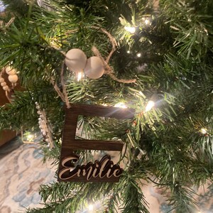 Personalized Name Wood Letter Christmas Ornament Laser Cut - Etsy