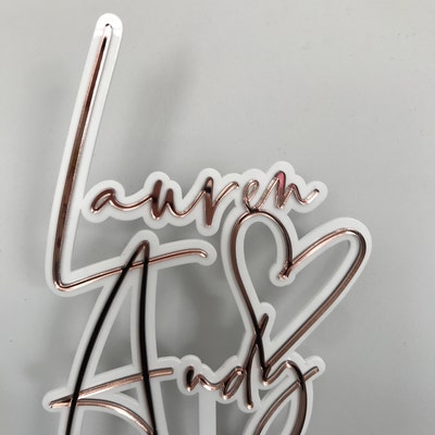 3D Heart Names Cake Topper, Wedding Cake Topper, Cake Topper, Wedding ...