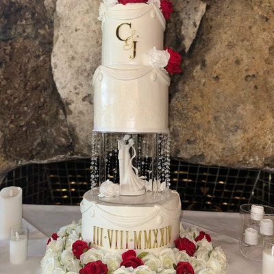 Wedding Initial Fancy Cake Charm Engagement Custom Personalized Acrylic Cake Charm Acrylic Cake ...