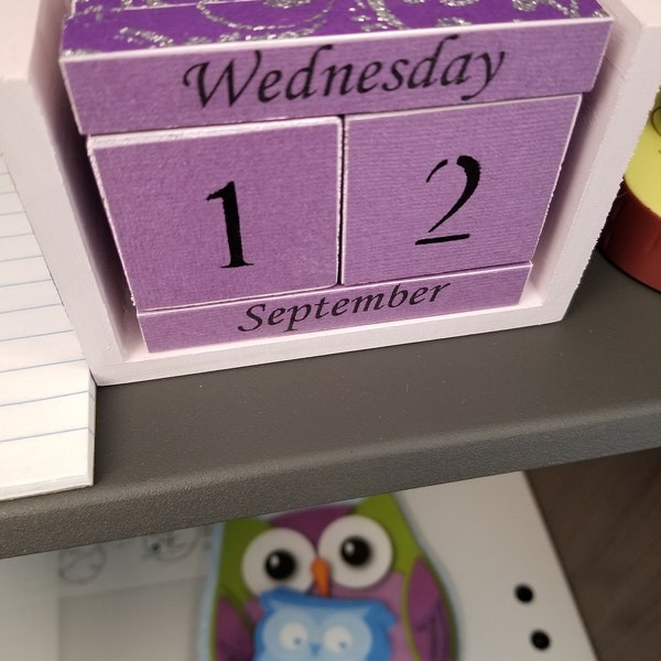 Cottagecore Calendar | Rustic Floral Wooden Desk Decor | Handmade Home ...