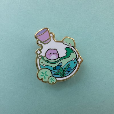 Frog Pond Potion Enamel Pin Kawaii Magic Lily Pad Lapel Pin - Etsy
