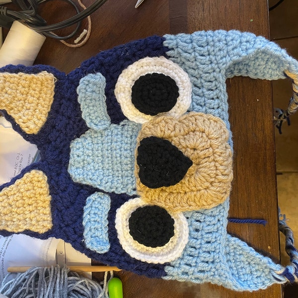 Crochet Blue Dog Hat Pattern, Crochet Pattern, Blue Dog, Hat Patterns ...